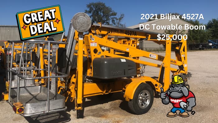 2021 Biljax 4527A DC Powered Towable Boom Lift For Sale – $25,000